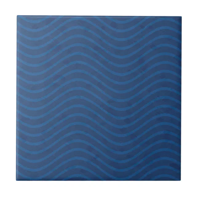 Ocean Blue Waves Pattern Tile | Zazzle