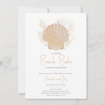Ocean boho Sea Shell Gender Neutral Baby Shower Invitation | Zazzle