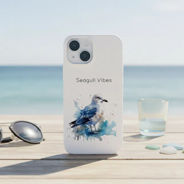 Ocean Breeze: Watercolor Seagull Case-Mate iPhone Case | Zazzle