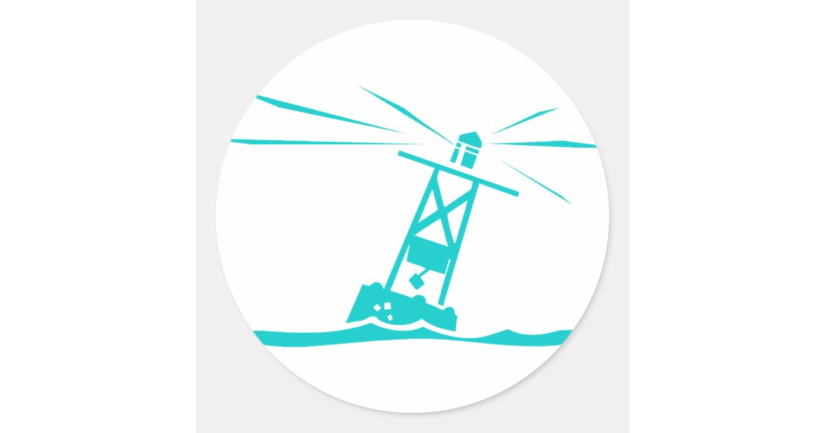 Ocean buoy classic round sticker | Zazzle