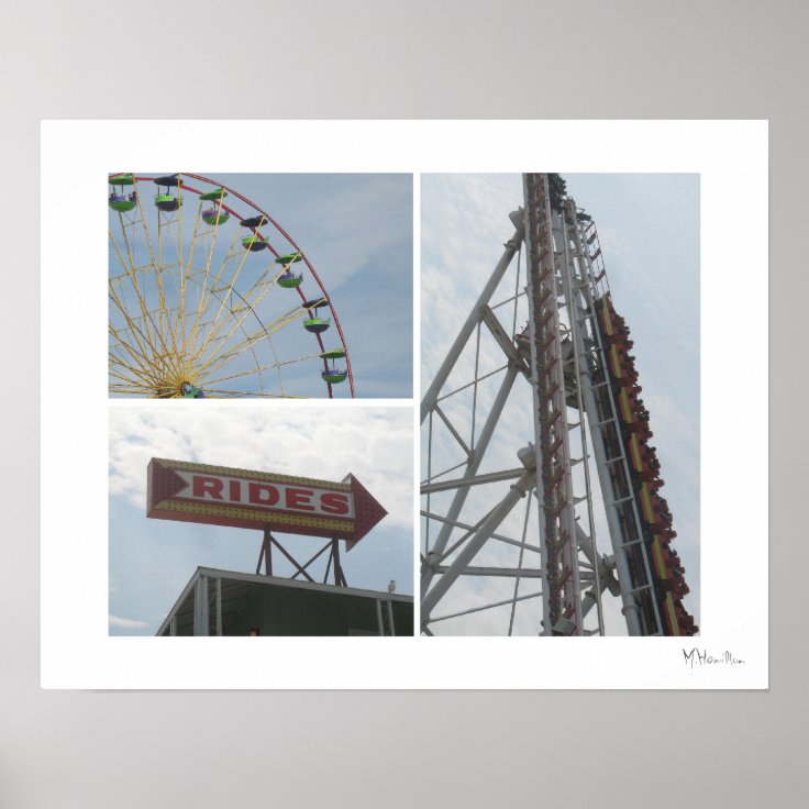 Ocean City Boardwalk Rides Poster | Zazzle