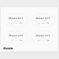 Ocean City Maryland Logo (dolphin) Oval Sticker | Zazzle