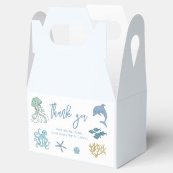 Ocean Creature Blue Baby Shower Favor Boxes | Zazzle