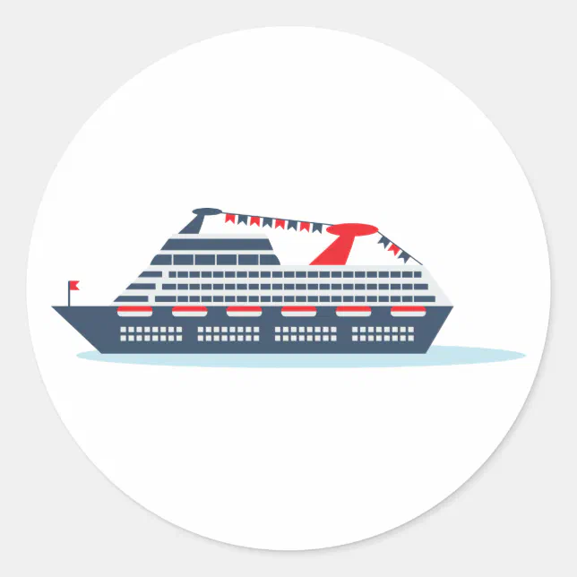 Ocean Cruise Ship Classic Round Sticker | Zazzle