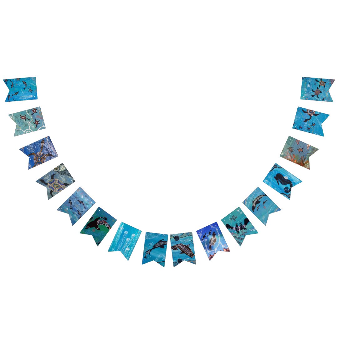 Ocean Dreaming Aboriginal Art Bunting Bunting Flags | Zazzle