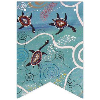 Ocean Dreaming Aboriginal Art Bunting Bunting Flags | Zazzle