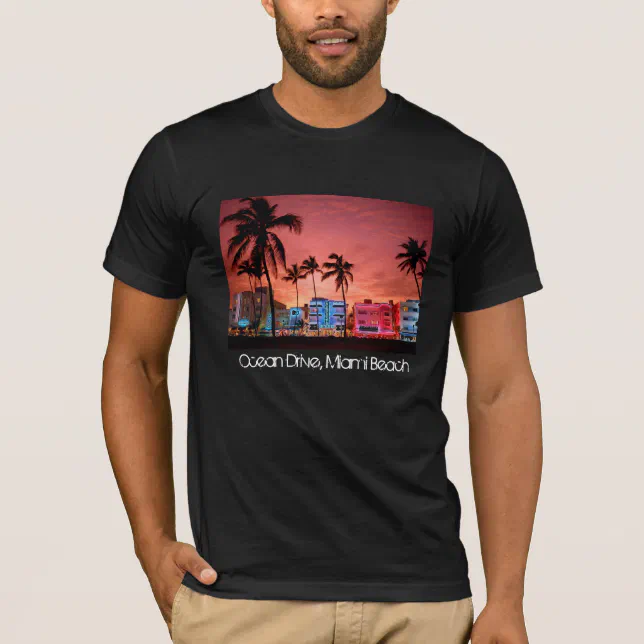 Ocean Drive - Miami Beach Skyline T-Shirt | Zazzle