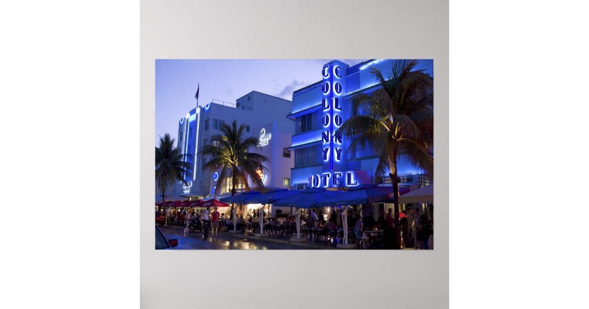 Ocean Drive, South Beach, Miami Beach, 2 Poster | Zazzle