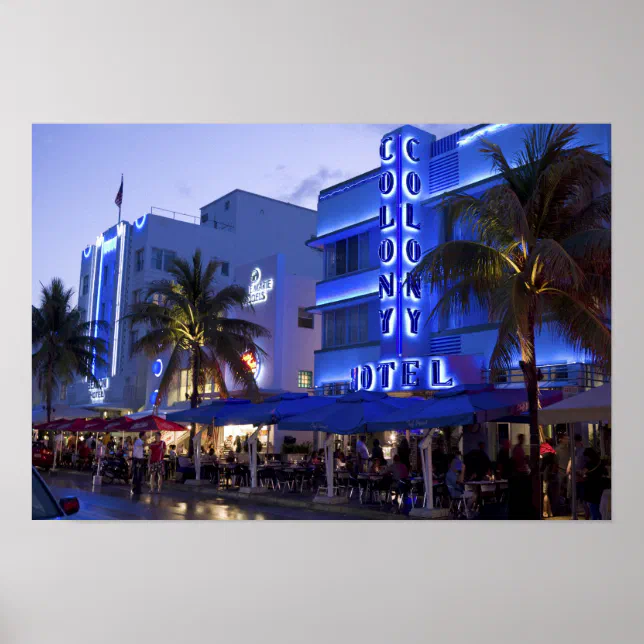 Ocean Drive, South Beach, Miami Beach, 2 Poster | Zazzle