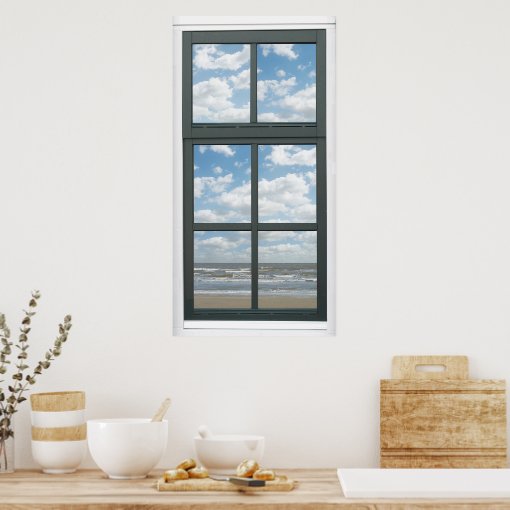 Ocean Fake Window View Poster | Zazzle
