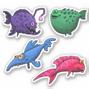 Ocean fish sticker sheet 2 | Zazzle
