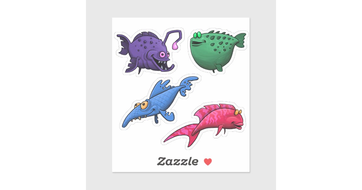 Ocean fish sticker sheet 2 | Zazzle