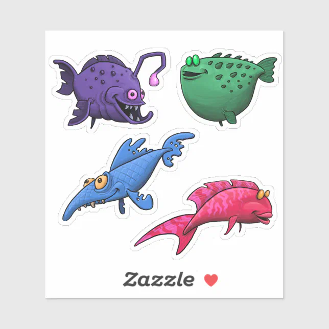 Ocean fish sticker sheet 2 | Zazzle