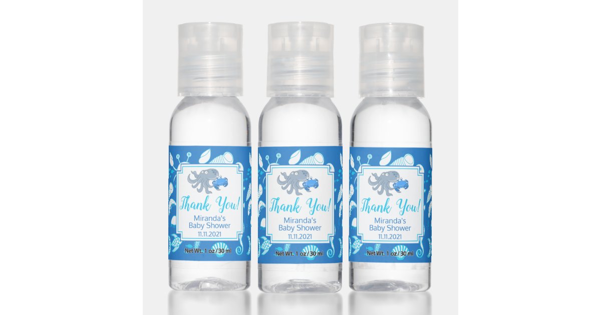 Ocean Fish Under the Sea Baby Shower Favor Hand Sanitizer | Zazzle
