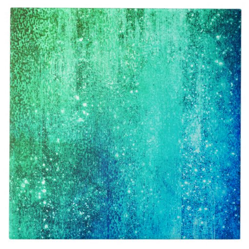 Ocean glam gradient blue-green ceramic tile | Zazzle