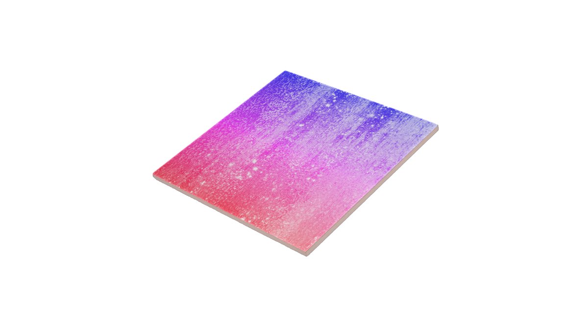 Ocean glam gradient pink-blue ceramic tile | Zazzle