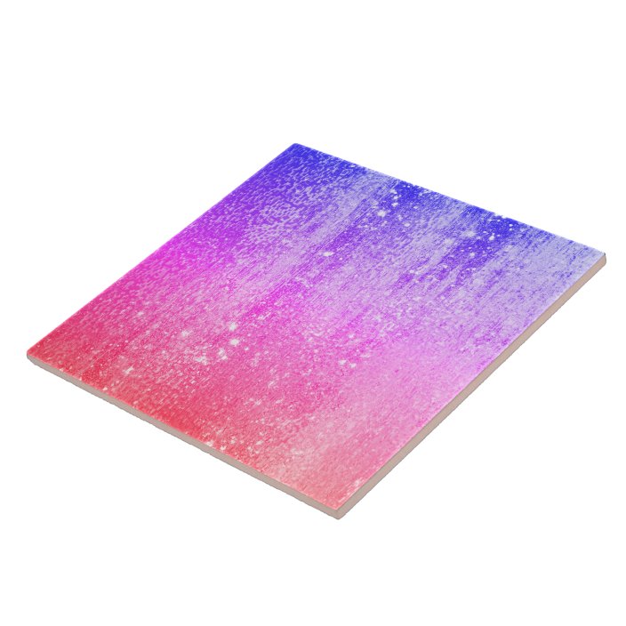 Ocean glam gradient pink-blue ceramic tile | Zazzle.com