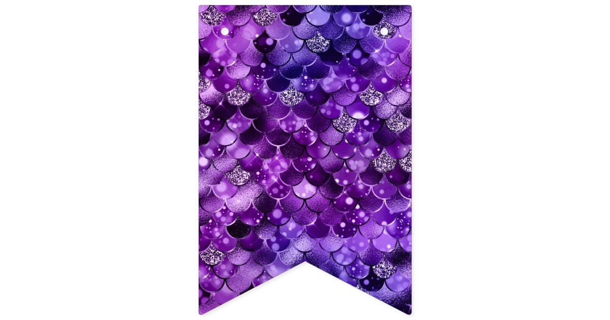 Ocean Glamour Colorful Fish Scales Pattern Bunting Flags | Zazzle