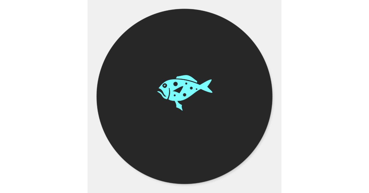 Ocean Glow_Aqua Blue Grouper Classic Round Sticker | Zazzle