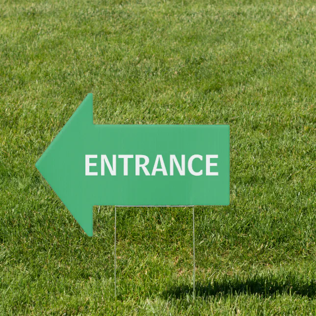 Ocean Green And White Entrance Arrow Sign | Zazzle