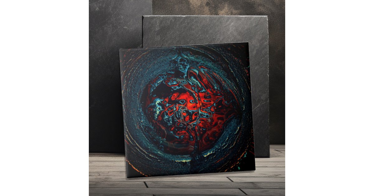 Ocean Inferno Red Glow Ceramic Tile | Zazzle