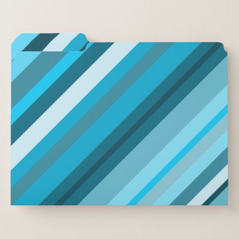 Ocean-Inspired Blue/Teal/Aqua Stripes File Folders | Zazzle