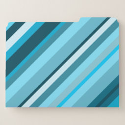 Ocean-Inspired Blue/Teal/Aqua Stripes File Folders | Zazzle
