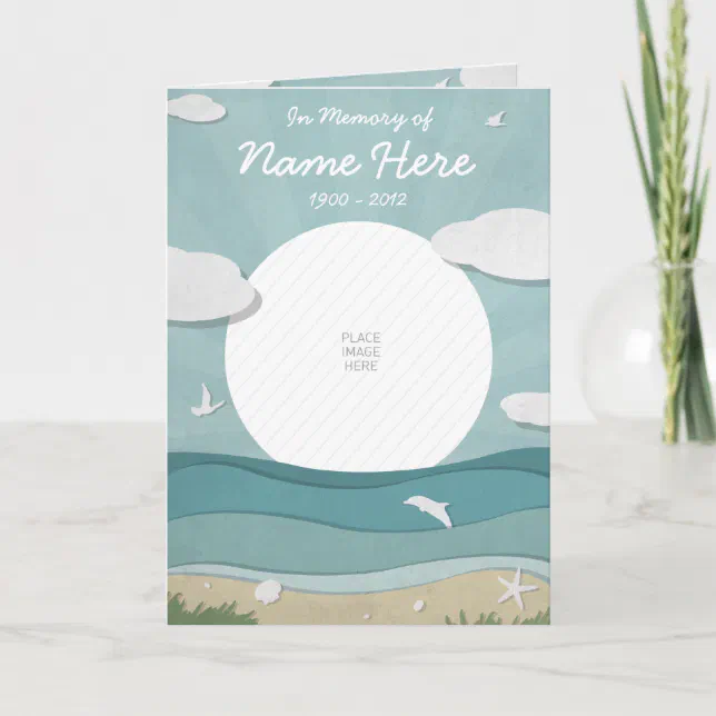 Ocean Joy Memorial Card / Funeral Program | Zazzle