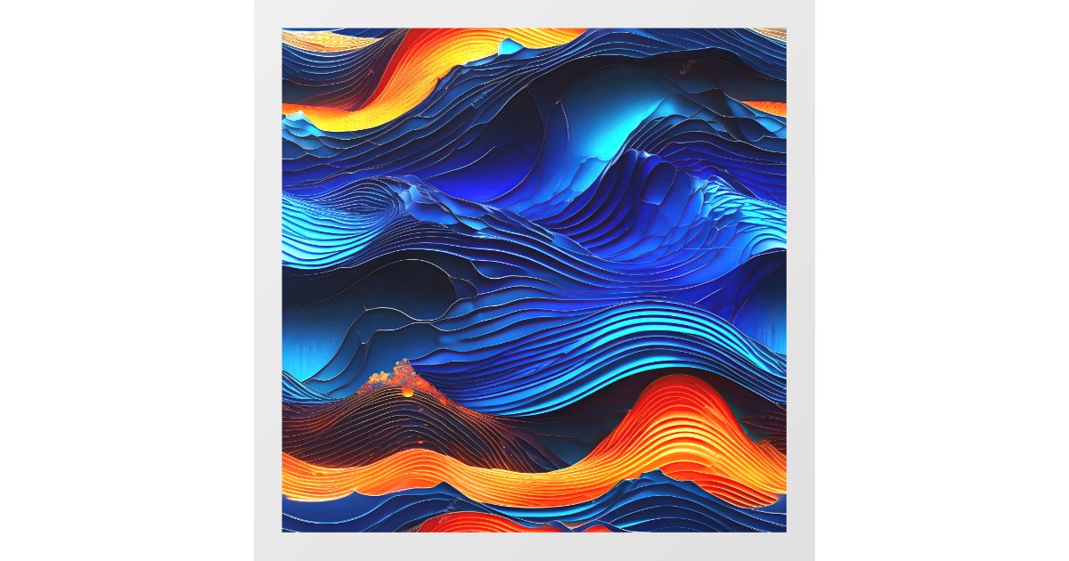 Ocean Lava "Aquaflame" Floor Decals | Zazzle