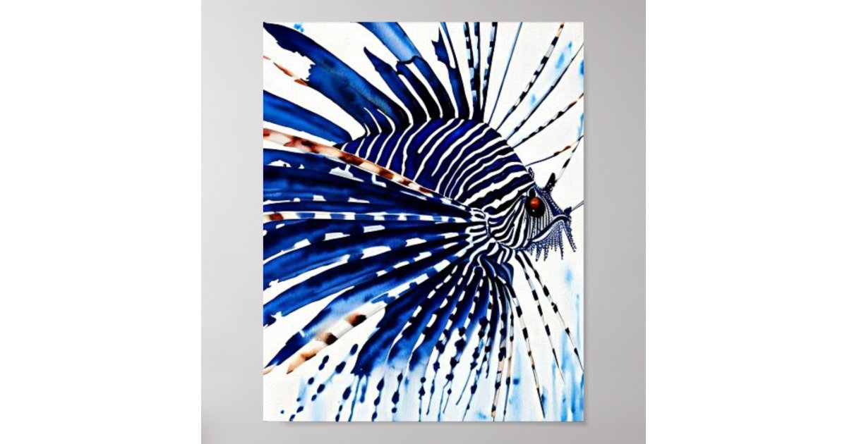 Ocean life lionfish poster | Zazzle