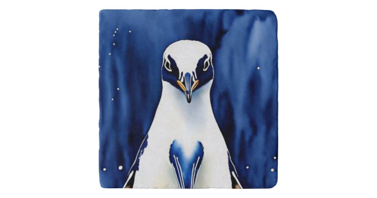 Ocean life penguin trivet | Zazzle