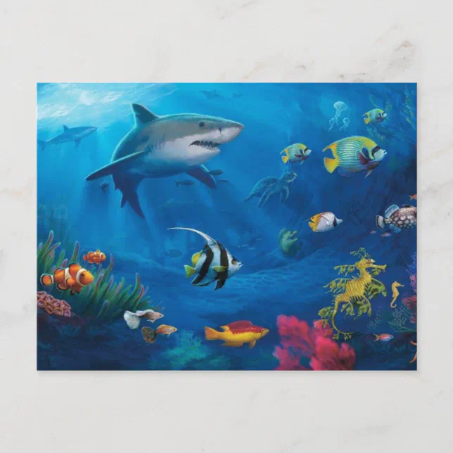 Ocean Mural Postcard | Zazzle