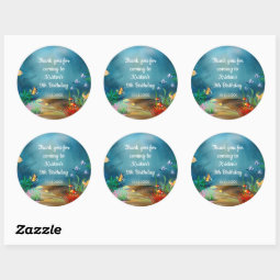 Ocean Reef Under the Sea Birthday Party Classic Round Sticker | Zazzle
