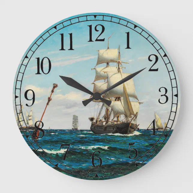 Ocean Sailing Clipper Tall Ship Boat Wall Clock | Zazzle