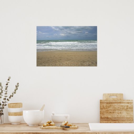 Ocean Sand Sky Faded background Poster | Zazzle