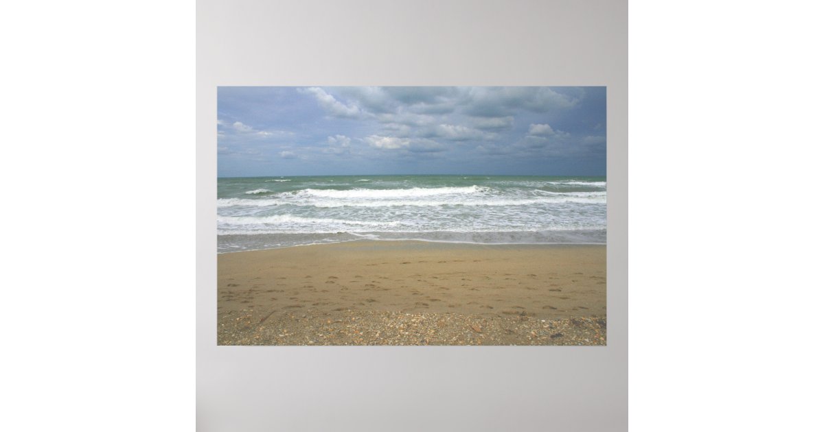 Ocean Sand Sky Faded background Poster | Zazzle