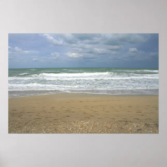 Ocean Sand Sky Faded background Poster | Zazzle