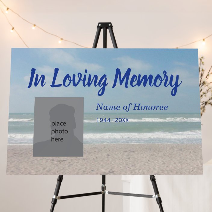 Ocean Scene Memorial In Loving Memory Sign | Zazzle.com
