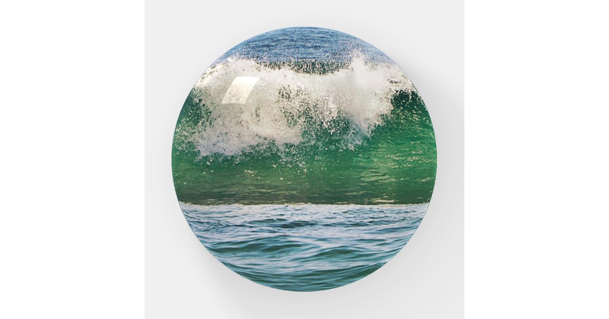 Ocean Sea Beach Splash Glass Paperweight | Zazzle