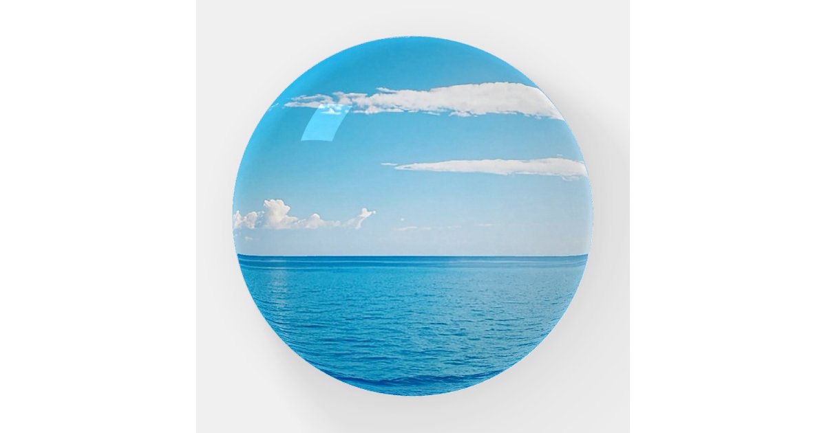 Ocean Sea Blue Modern Scene Paperweight | Zazzle