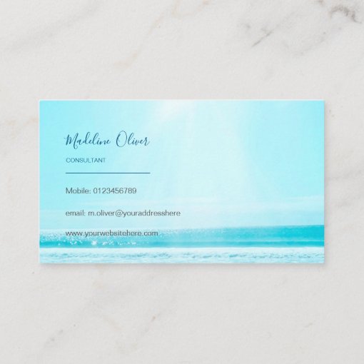 Ocean Sea Travel Blue Modern Professional Business Card | Zazzle