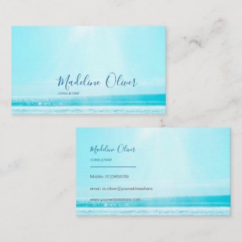 Ocean Sea Travel Blue Modern Professional Business Card | Zazzle