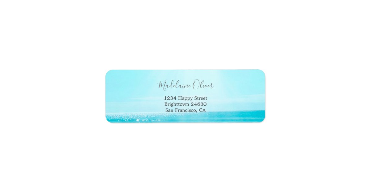 Ocean Sea Travel Blue Silver Modern Professional Label | Zazzle