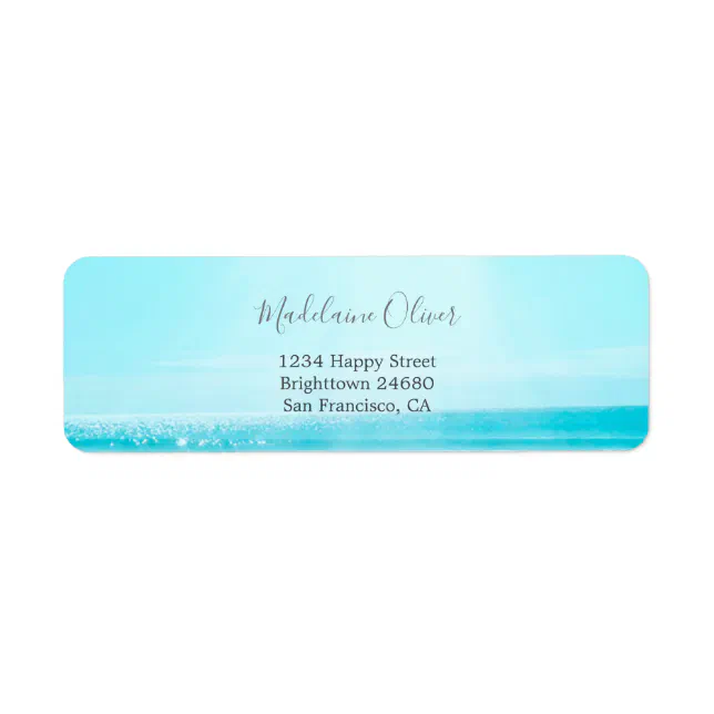 Ocean Sea Travel Blue Silver Modern Professional Label | Zazzle