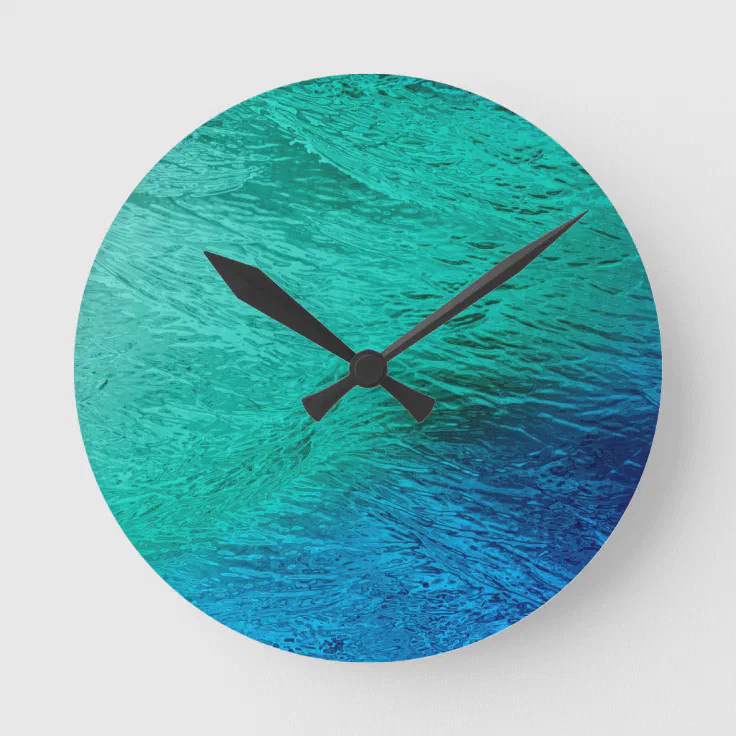 Ocean Sea Water Digital Art Wall Clock | Zazzle
