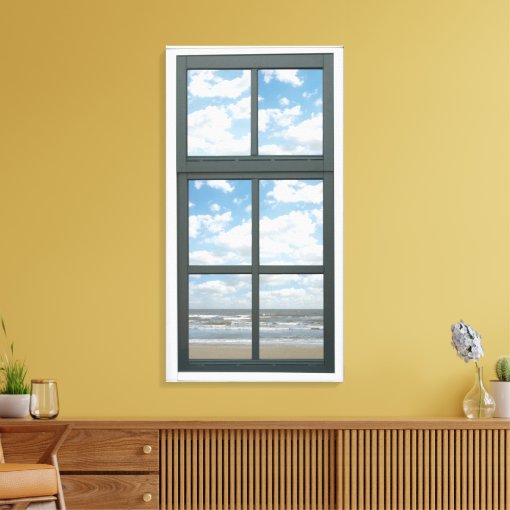 Ocean/ Sea Waves Fake Window View Canvas Print | Zazzle
