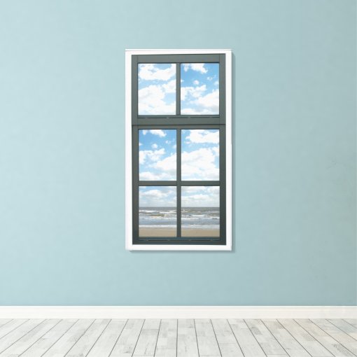 Ocean/ Sea Waves Fake Window View Canvas Print | Zazzle