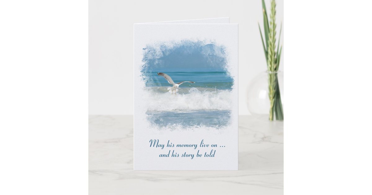 Ocean Seagull Sympathy Card | Zazzle