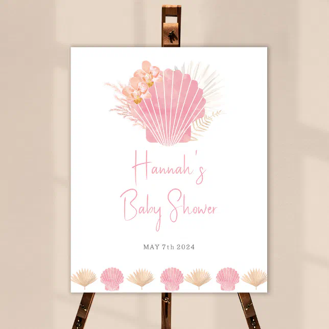 Ocean Shell Baby Shower Welcome Sign | Zazzle