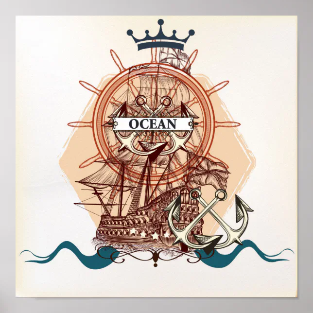 Ocean/Ship Poster | Zazzle
